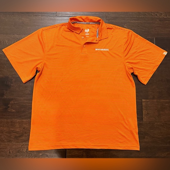 Shirts | Mens Whataburger Orange Striped Employee Polo Shirt Size Large ...